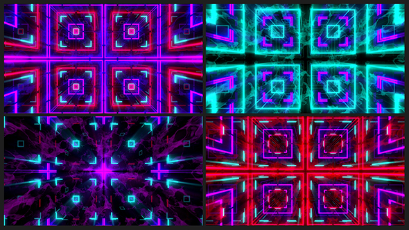 Neon Cubes VJ Loops Pack III, Motion Graphics | VideoHive